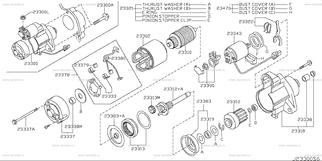 Starter motor (engine) for Nissan Skyline V36, 12 generation 11.2006 ...
