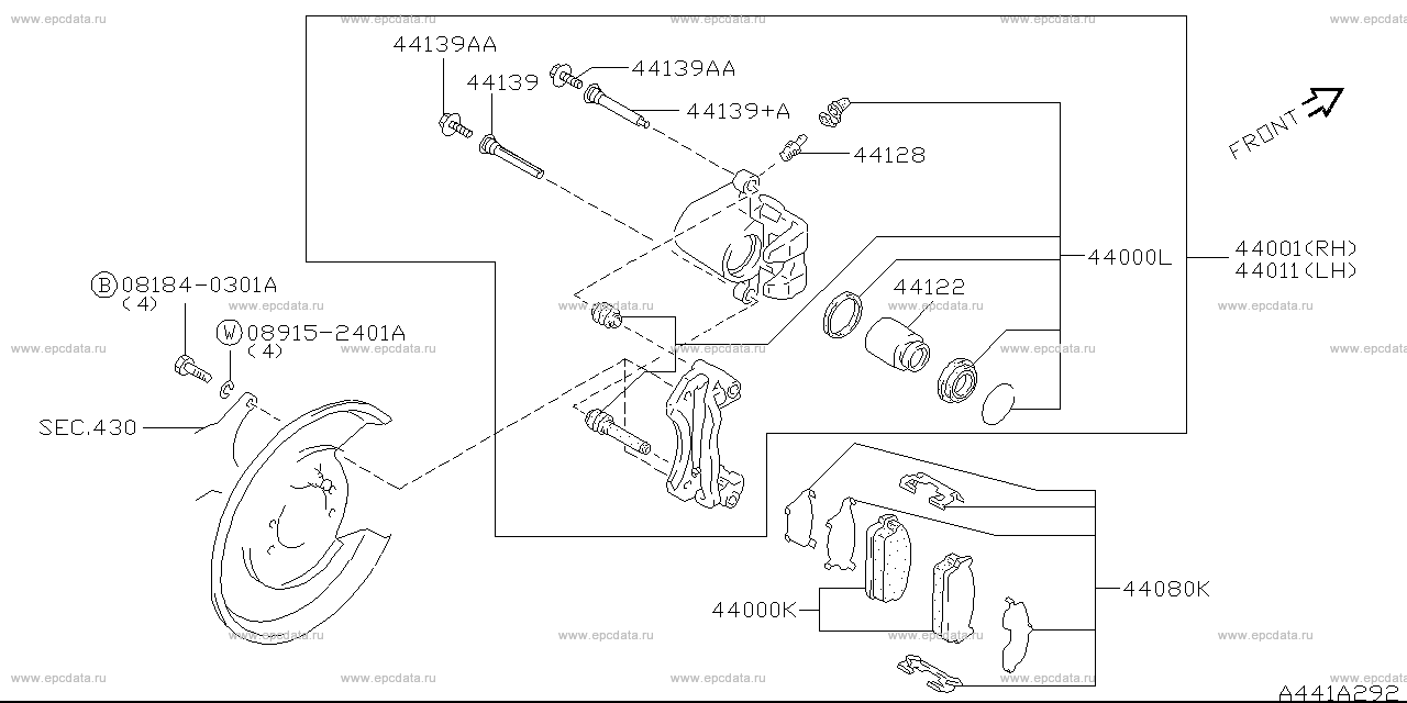 Rear brake (chassis) for Nissan Skyline R34, 10 generation, restyling ...