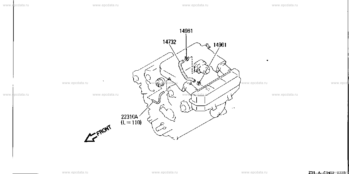 Vacuum control system (engine) for Nissan Fairlady Z Z31, 3 generation ...
