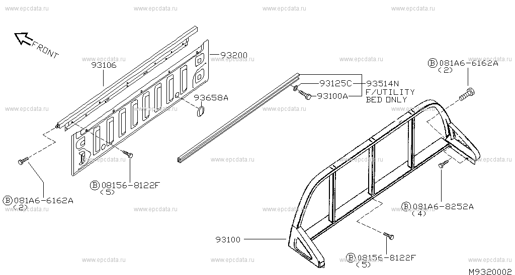 Front panel & guard frame (body) for Nissan Navara D40, 2 generation 01 ...