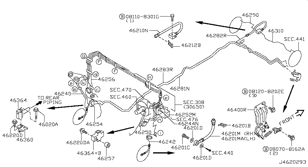 Brake piping & control for Nissan NP300 D22SS, 08.2010 - 08.2018 STD ...