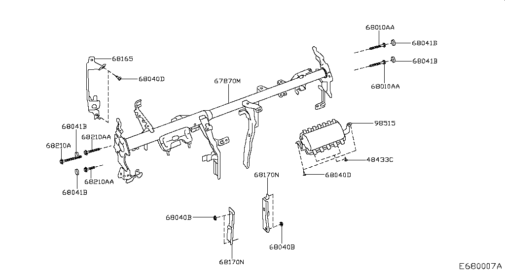 680 - INSTRUMENT PANEL,PAD & CLUSTER LID for Qashqai J11E Nissan ...