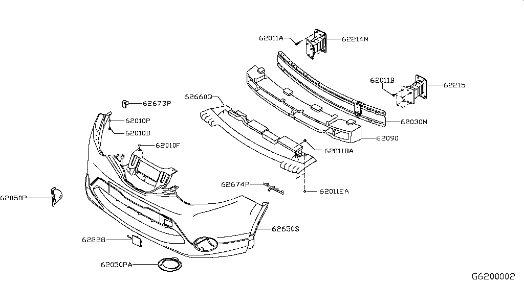 Front bumper for Nissan Qashqai J11R, 10.2015 - 01.2019 SE R9M CVT ...