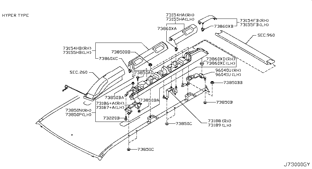 Roof panel & fitting for Nissan X-Trail T31, 03.2007 - 07.2010 LE ...