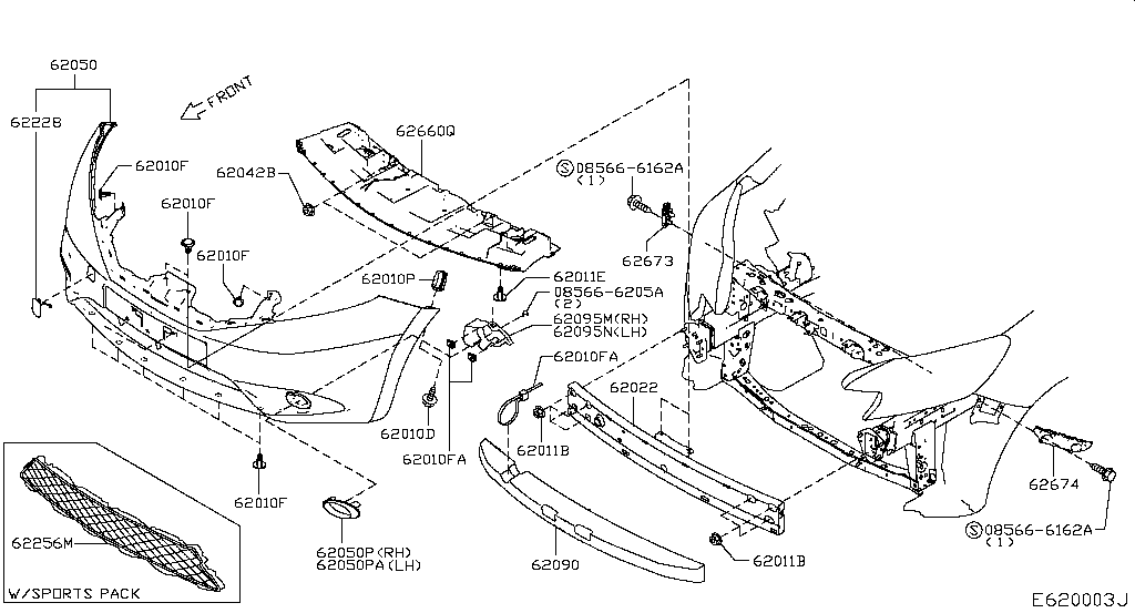 620 - FRONT BUMPER for Note E12E-RHD Nissan Note - Genuine parts - Amayama