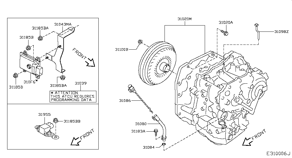 310 - AUTO TRANSMISSION,TRANSAXLE & FITTING for Qashqai J11E-RHD Nissan ...
