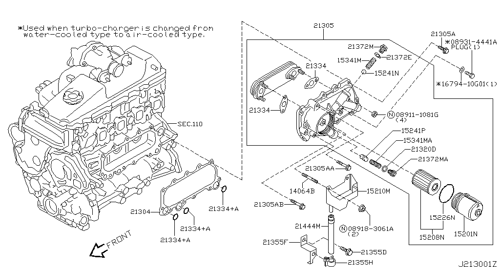 213 - OIL COOLER for Patrol Y61-RHD Nissan Patrol - Genuine parts - Amayama