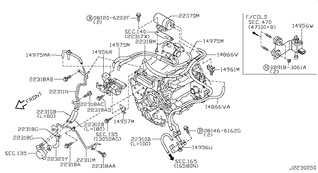 223 - ENGINE CONTROL VACUUM PIPING for Patrol Y61-RHD Nissan Patrol ...