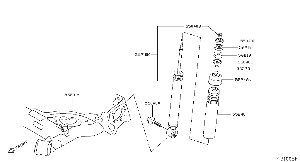 Rear suspension for Nissan Sentra B17TT, 07.2017 - ... LOW MRA8DE CVT ...