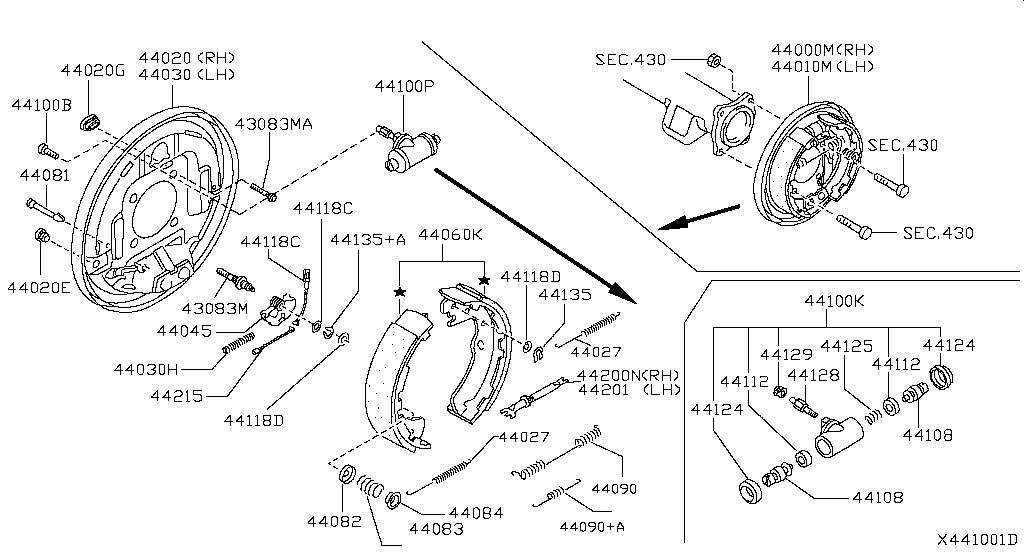 441 - REAR BRAKE for NP300 D22X Nissan NP300 - Auto parts - Amayama