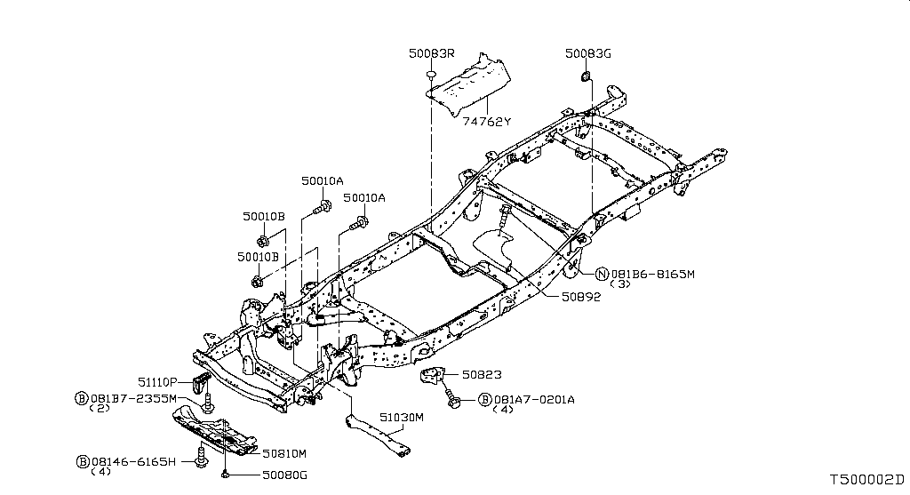 500 - FRAME for Navara D23F Nissan Navara - Genuine parts - Amayama