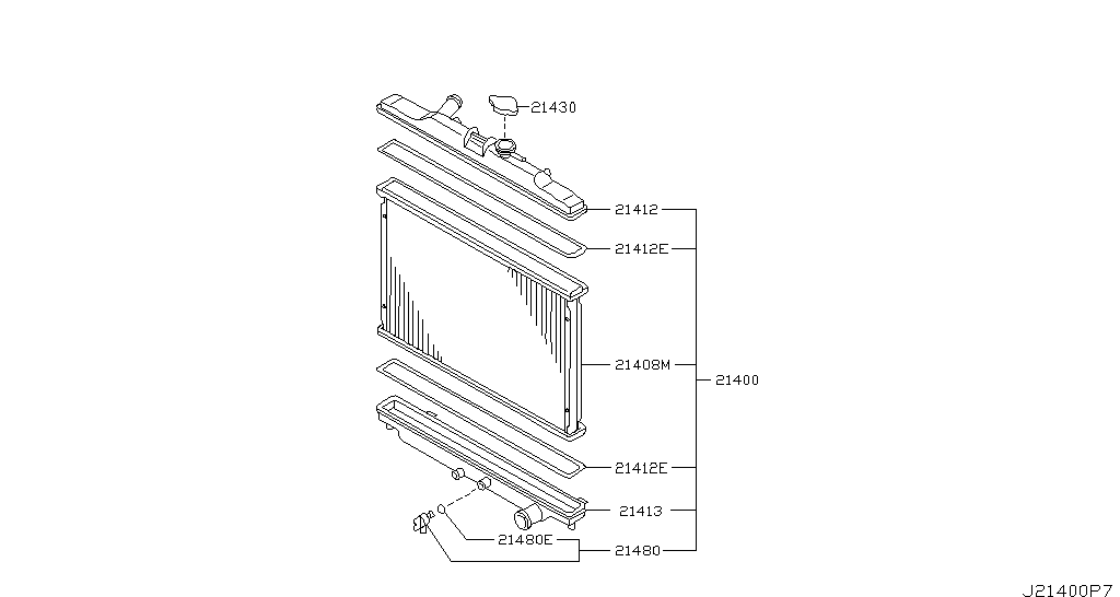 Radiator,shroud & inverter cooling for Nissan Urvan E25, 11.2007 - 11. ...