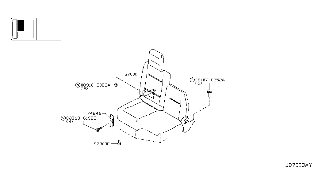 870 - FRONT SEAT for NT400 Cabster F24F Nissan NT400 Cabster - Auto ...