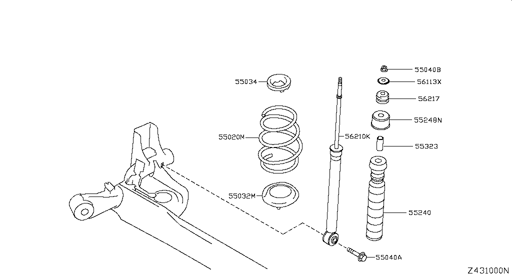 431 - REAR SUSPENSION for Sunny N17Z Nissan Sunny - Auto parts - Amayama
