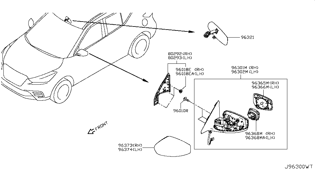 963 - REAR VIEW MIRROR for Kicks P15B Nissan Kicks - Auto parts - Amayama