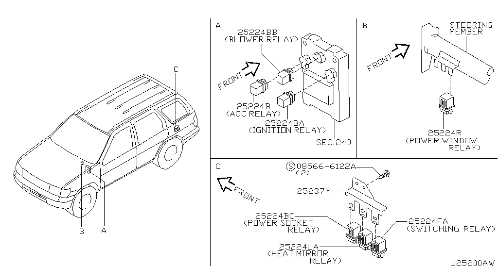 252 - RELAY for Pathfinder R50 Nissan Pathfinder - Genuine parts - Amayama