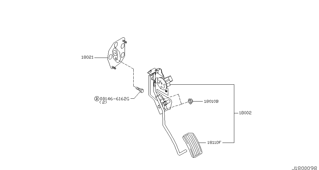 180 - ACCELERATOR LINKAGE for X-Trail T30 Nissan X-Trail - Auto parts ...