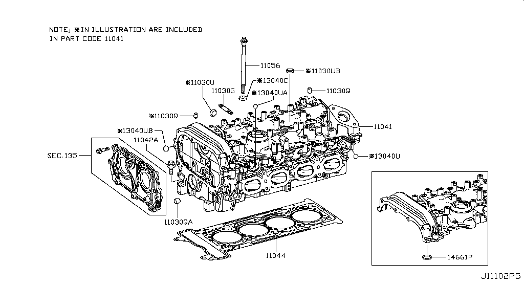 111 - CYLINDER HEAD & ROCKER COVER for Infiniti Q50 V37 Nissan Infiniti ...