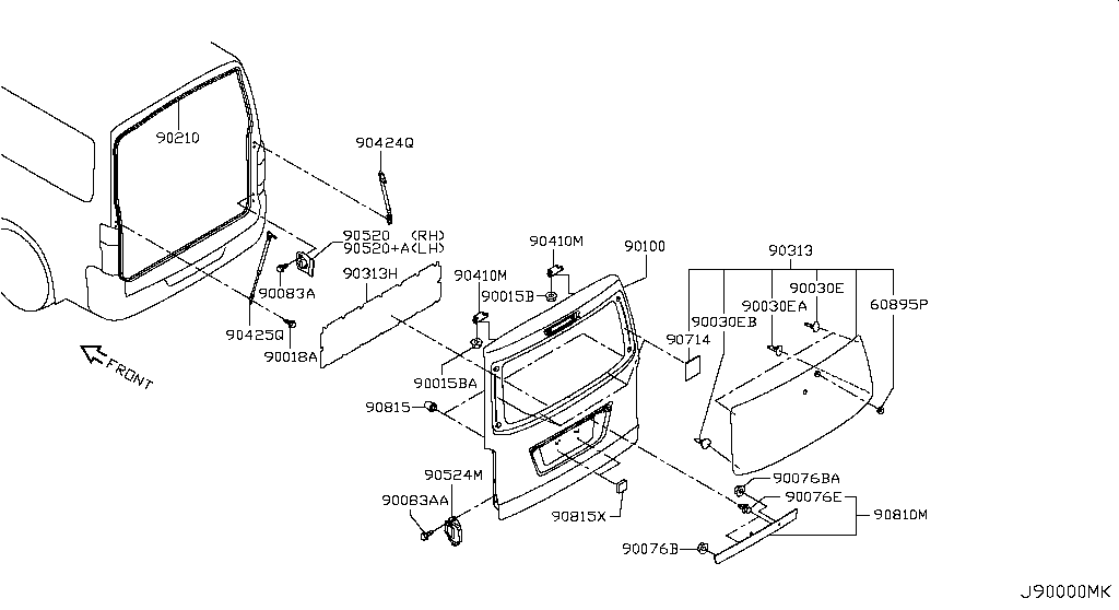 900 - BACK DOOR PANEL & FITTING for Urvan E26-RHD Nissan Urvan - Auto ...