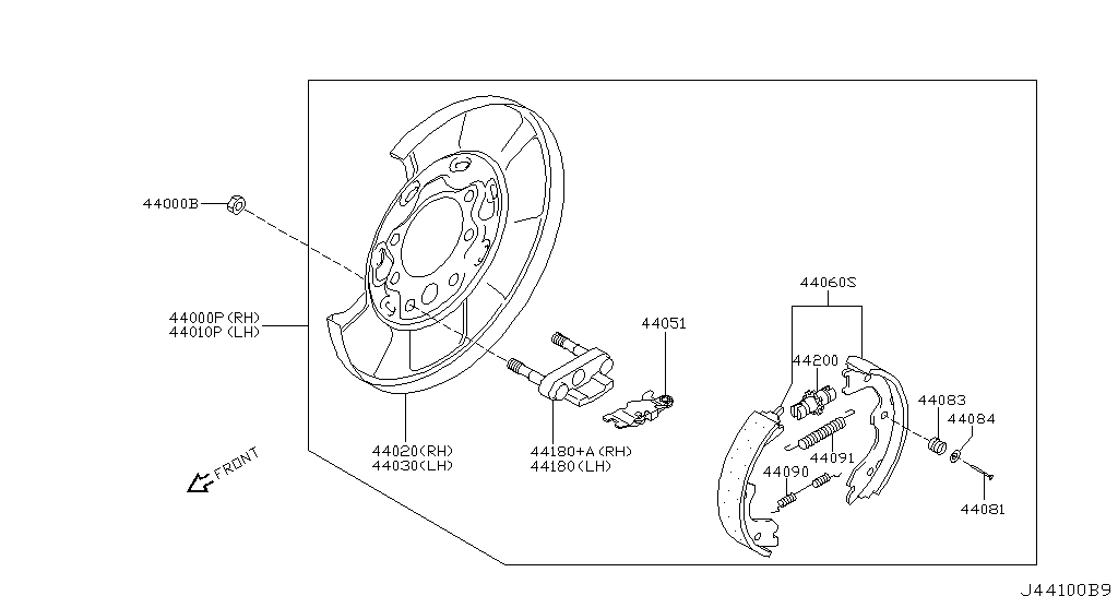 441 - REAR BRAKE for Teana J31-RHD Nissan Teana - Auto parts - Amayama