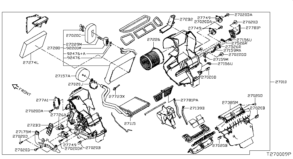 270 - HEATER & BLOWER UNIT for X-Trail T32TT-RHD Nissan X-Trail - Auto ...