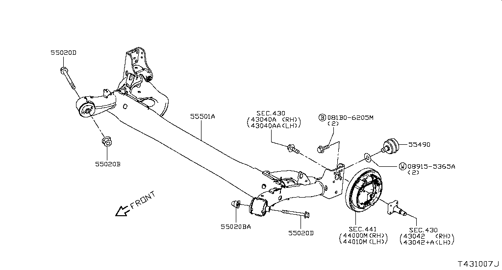 431 - REAR SUSPENSION for Datsun Cross UAD0N-RHD Nissan Datsun Cross ...