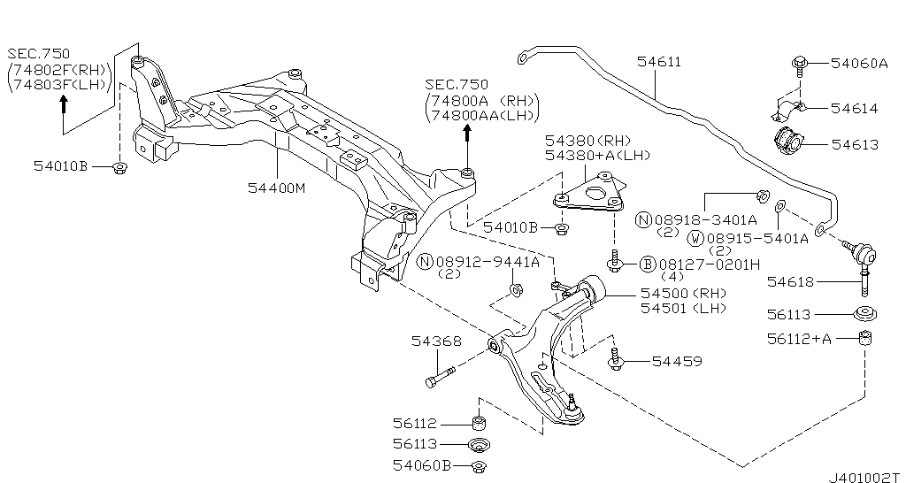 401 - FRONT SUSPENSION на AD Wagon Y11-RHD Nissan АД Вэгон - Запчасти ...