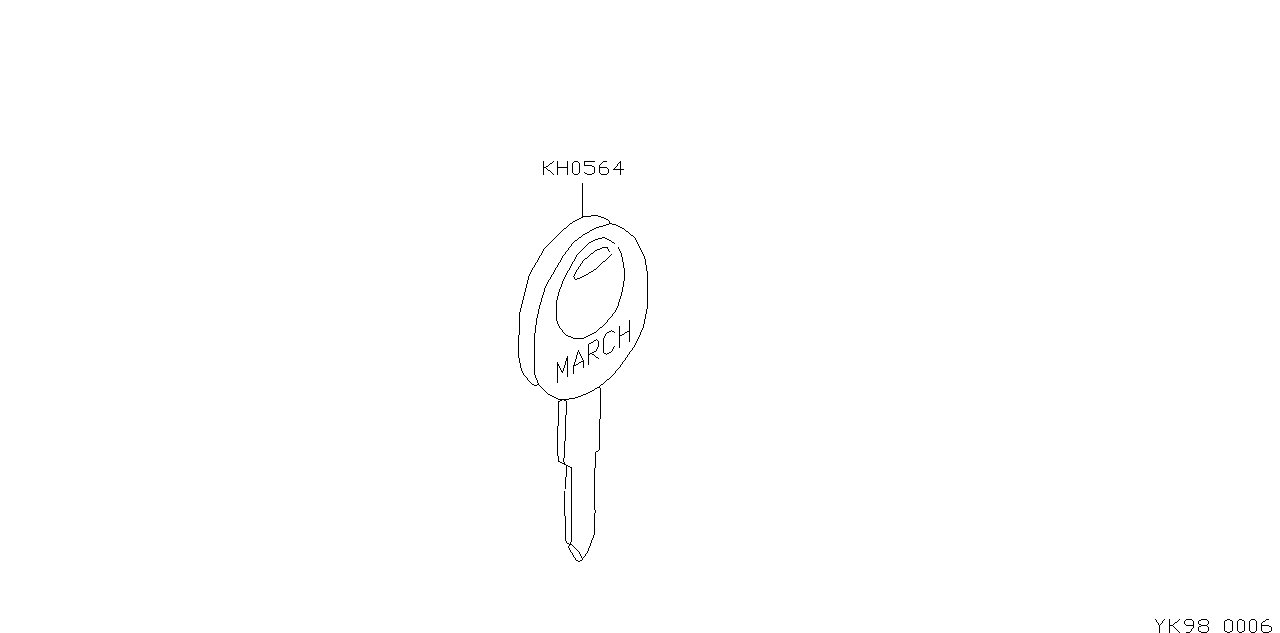 K98 - key for March K11 Nissan March - Genuine parts - Amayama