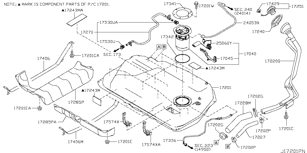 Fuel tank (chassis) for Nissan Serena MLC26, 12.2013 - ... HWS.G.S ...