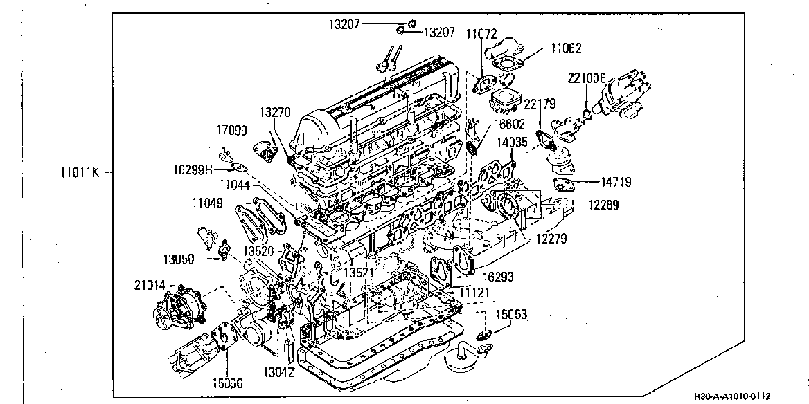 A1010 - engine gasket kit (engine) for Skyline HR30 Nissan Skyline ...