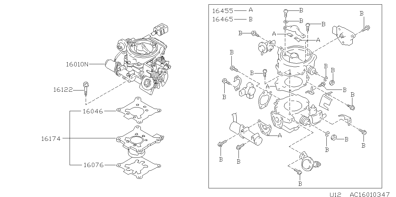 Carburetor & mixer (engine) for Nissan Bluebird U12, 10.1989 - ... FES ...