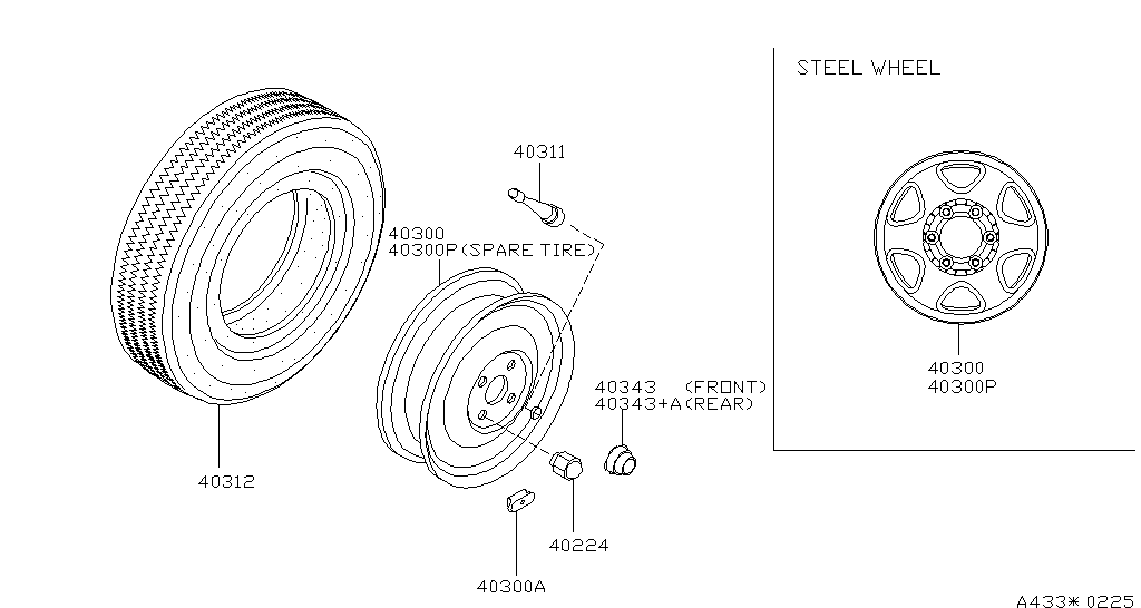 433 - ROAD WHEEL & TIRE for Pathfinder R50 Nissan Pathfinder - Auto ...