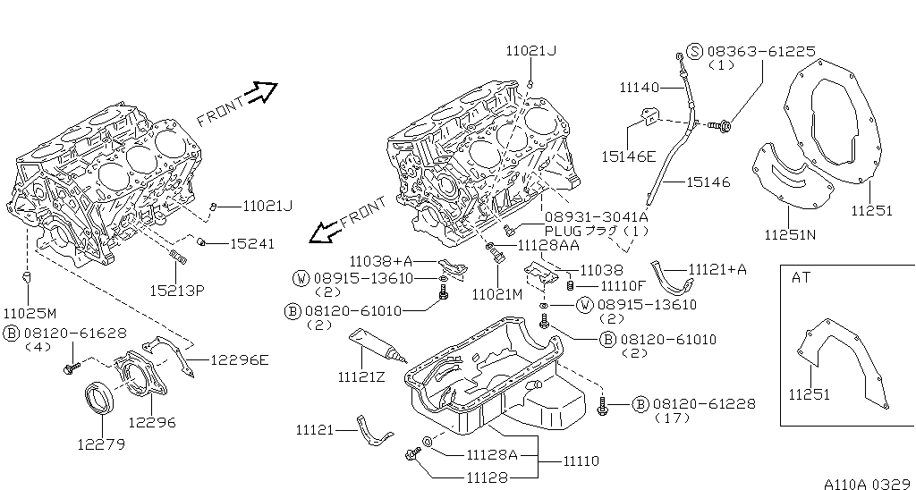 110 - CYLINDER BLOCK & OIL PAN for 300ZX Z32 Nissan 300ZX - Auto parts ...
