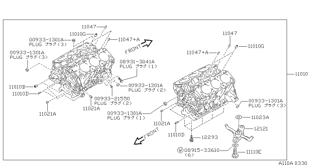 110 - CYLINDER BLOCK & OIL PAN for 300ZX Z32 Nissan 300ZX - Auto parts ...