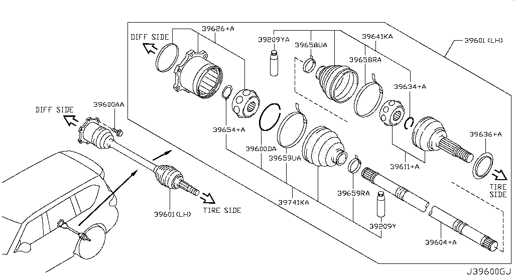 Rear drive shaft (chassis) for Infiniti QX80 1 generation 11.2013 - 11. ...