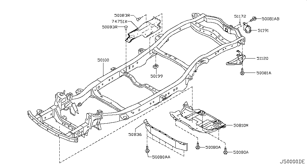 Frame (chassis) для Infiniti QX80 1 поколение 11.2013 - 11.2014 ...