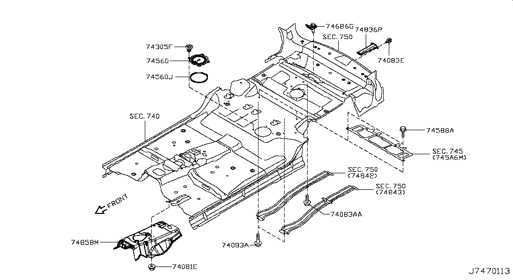 Floor fitting (body) for Infiniti QX56 2 generation 03.2010 - 10.2013 ...